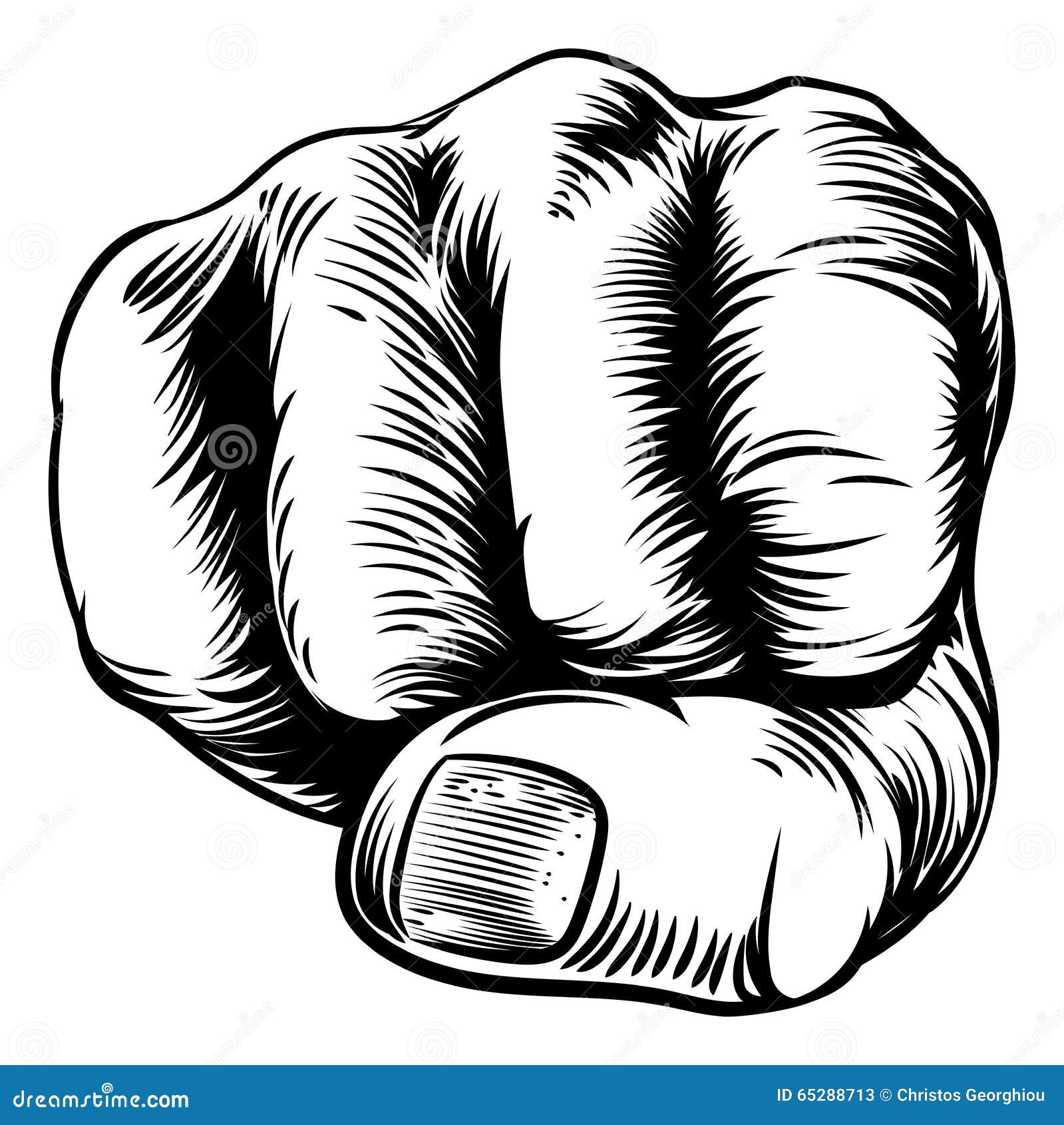 Holzschnitt-Radierungs-Faust-Hand Vektor Abbildung - Illustration von ...