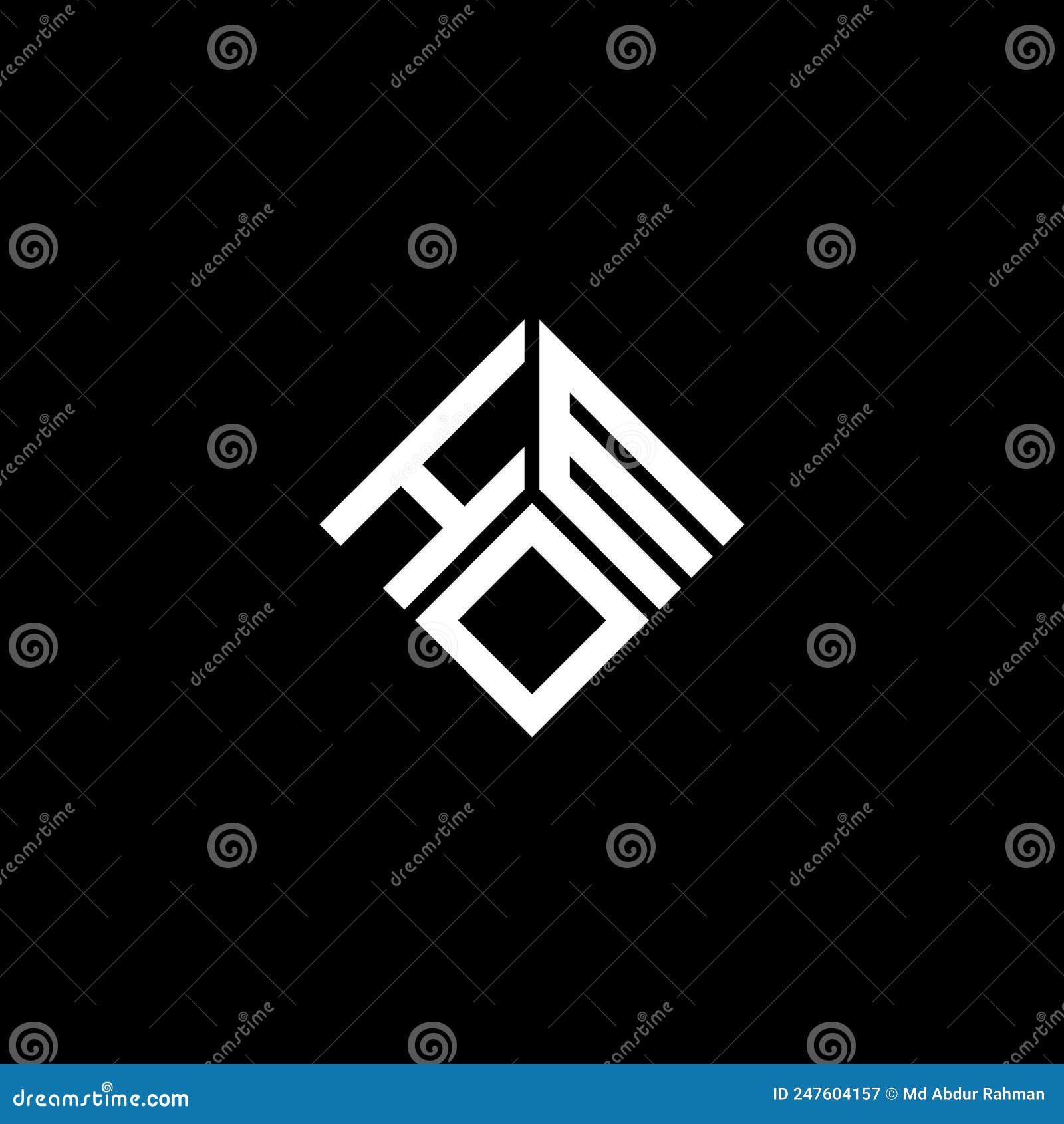 HOM Letter Logo Design on Black Background. HOM Creative Initials ...
