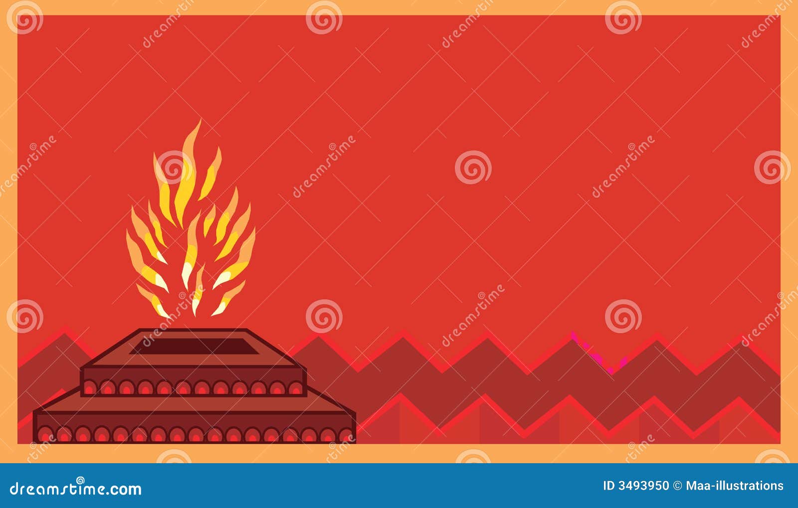 Homa with flames stock vector. Illustration of sculpture - 3493950