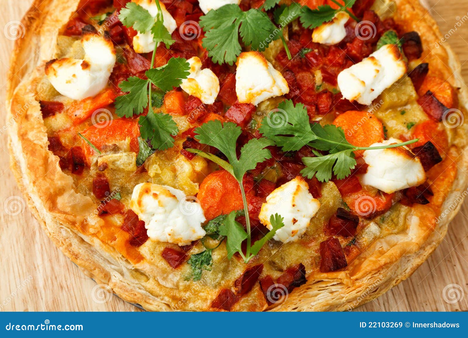 Homade meat tart stock image. Image of coriander, chorizo - 22103269