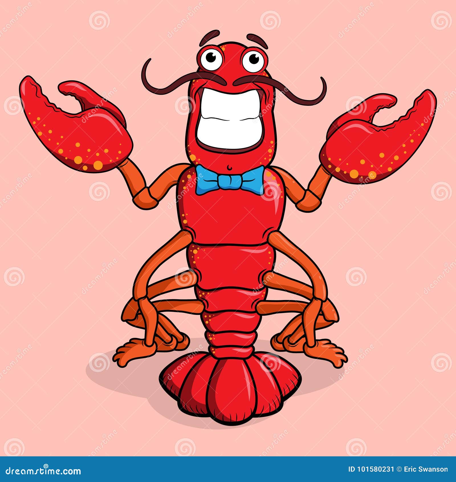 Homard de bande dessinée illustration de vecteur. Illustration du ...