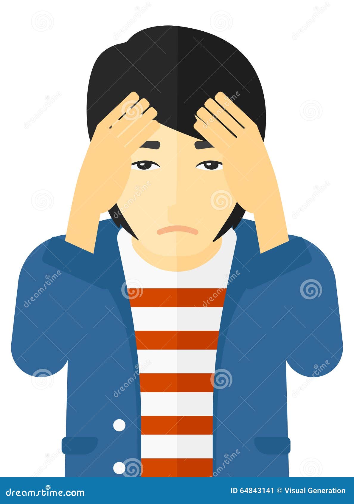 Hombre Arrepentido Que Agarra Su Cabeza Ilustración del Vector ...