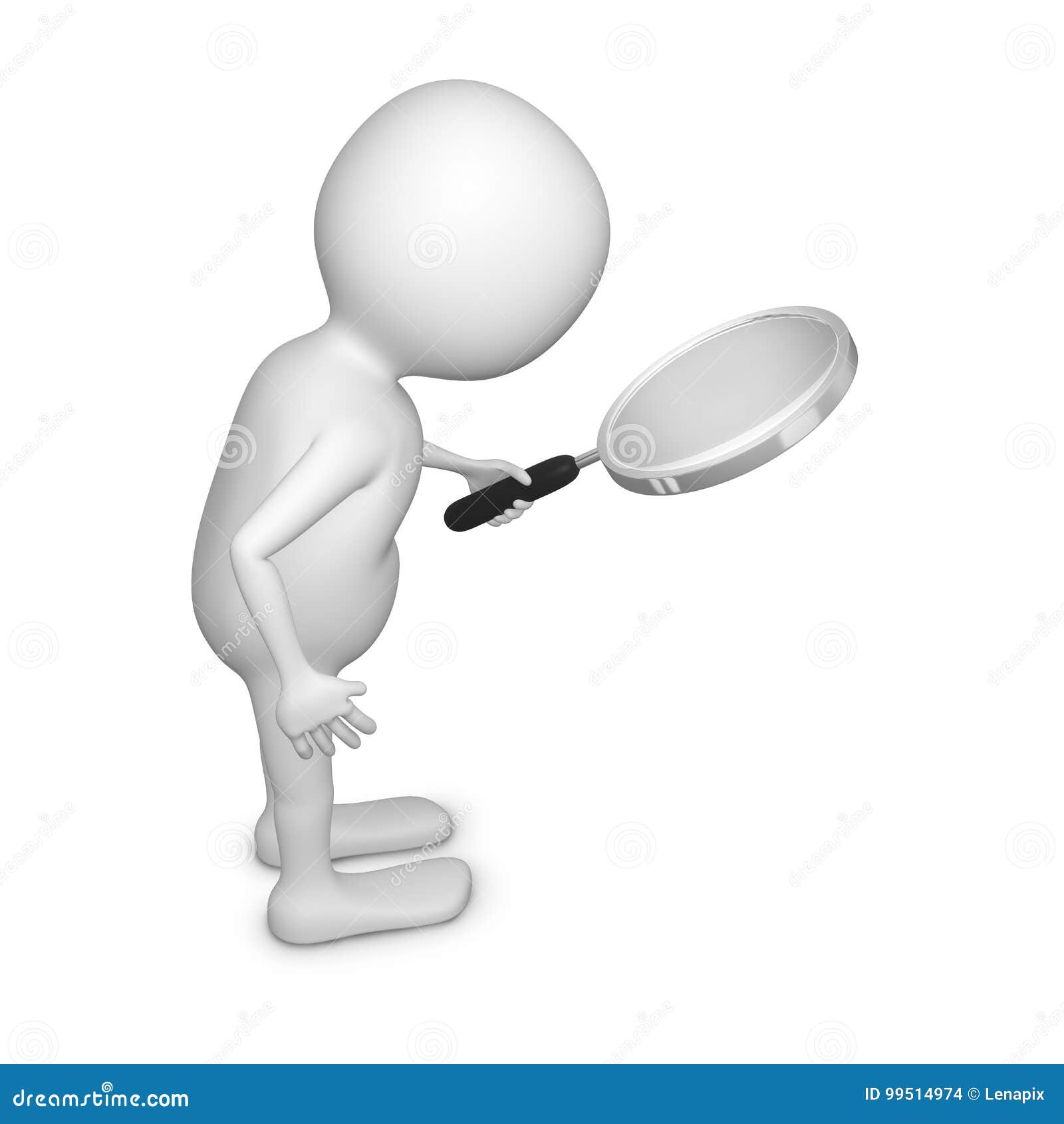 Hombre blanco con la lupa stock de ilustración. Ilustración de ...