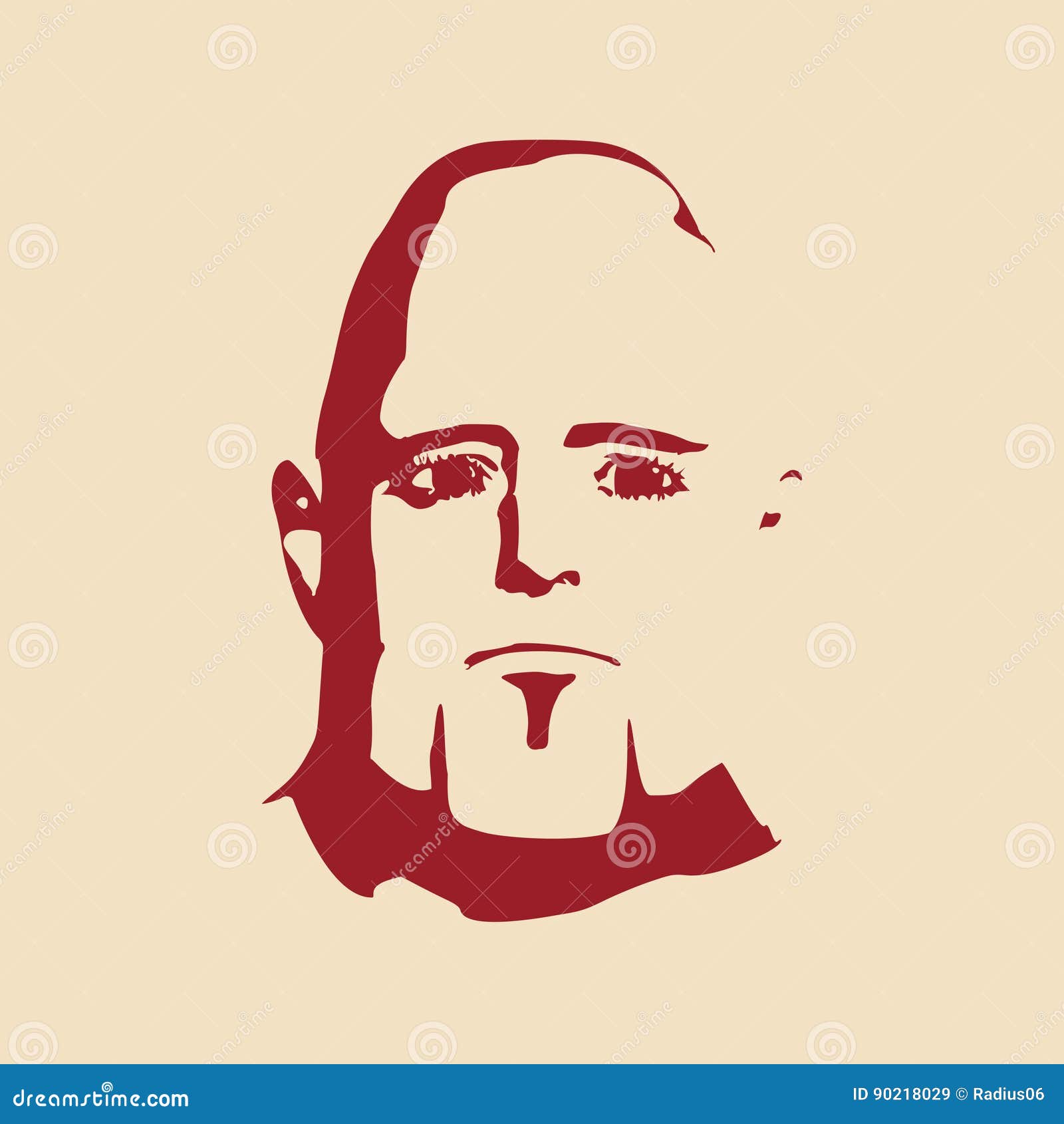 Hombre Calvo Brutal Con Una Barba Ilustración del Vector - Ilustración ...