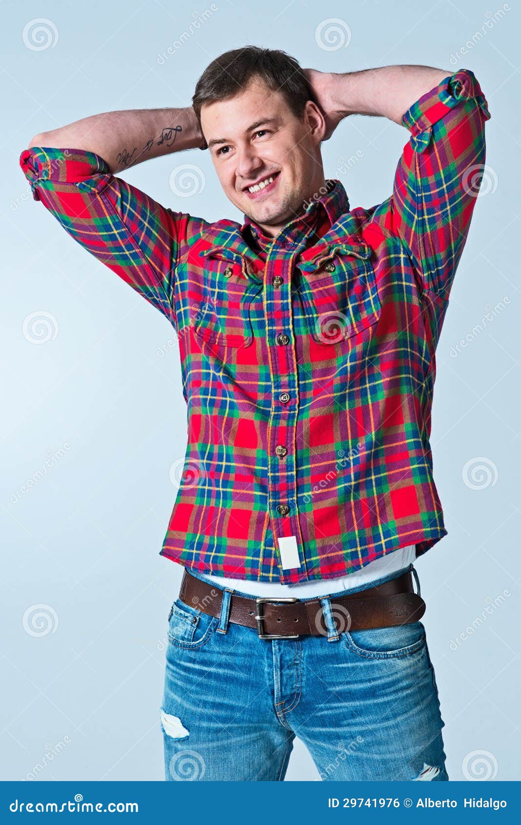 Hombre Casual Robusto Joven Foto de archivo - Imagen de sonriente ...