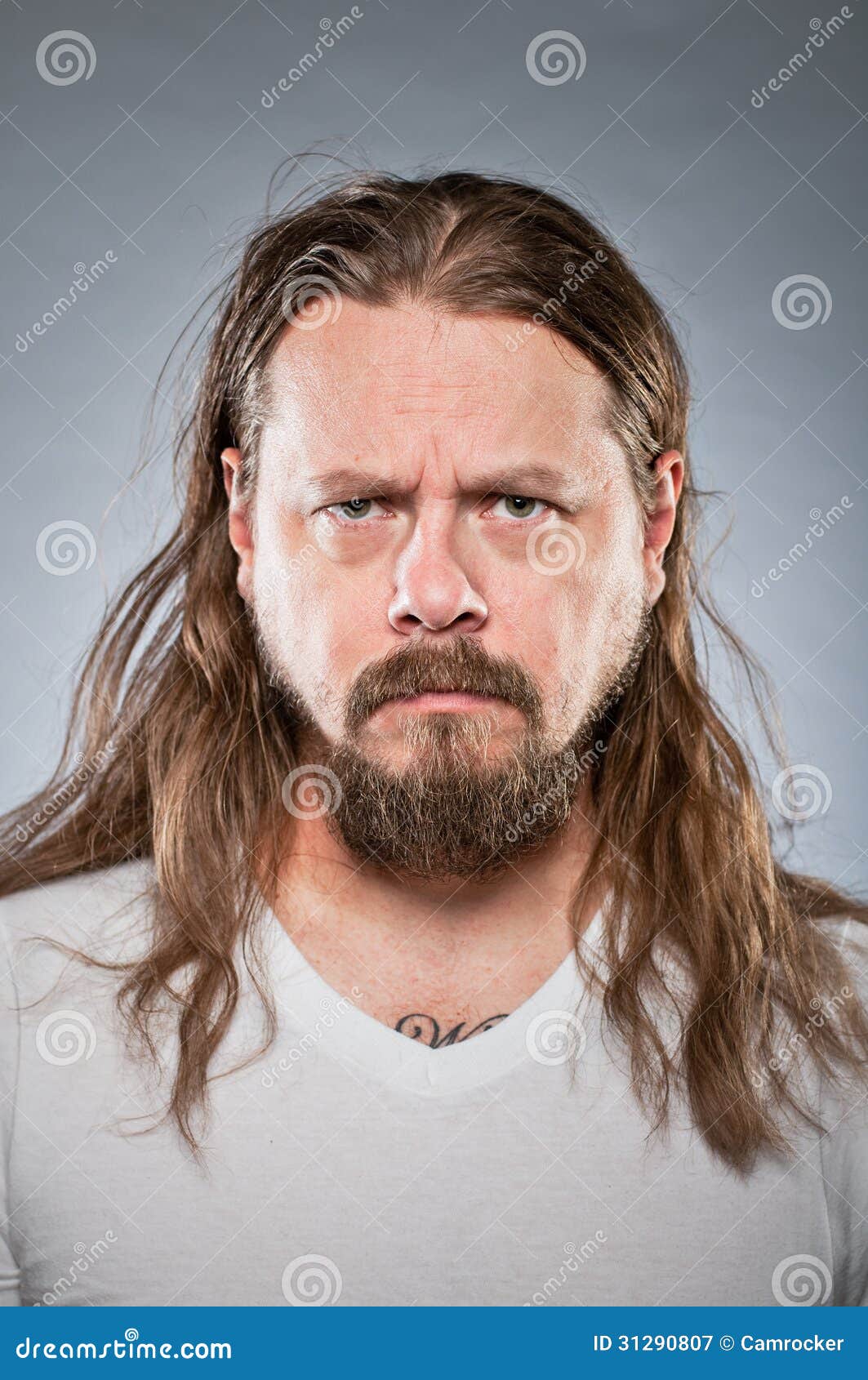 Hombre Caucásico Con El Pelo Largo Imagen de archivo - Imagen de cabra ...