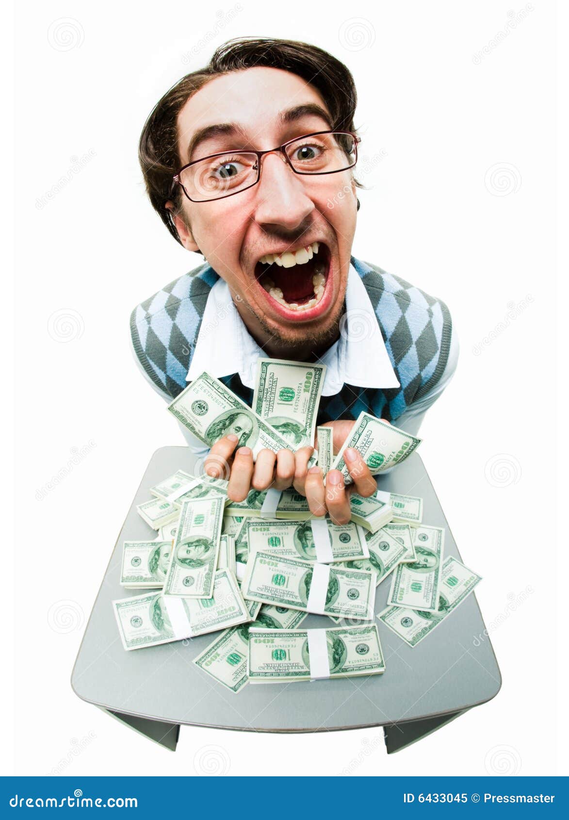 Hombre codicioso imagen de archivo. Imagen de rastrillo - 6433045