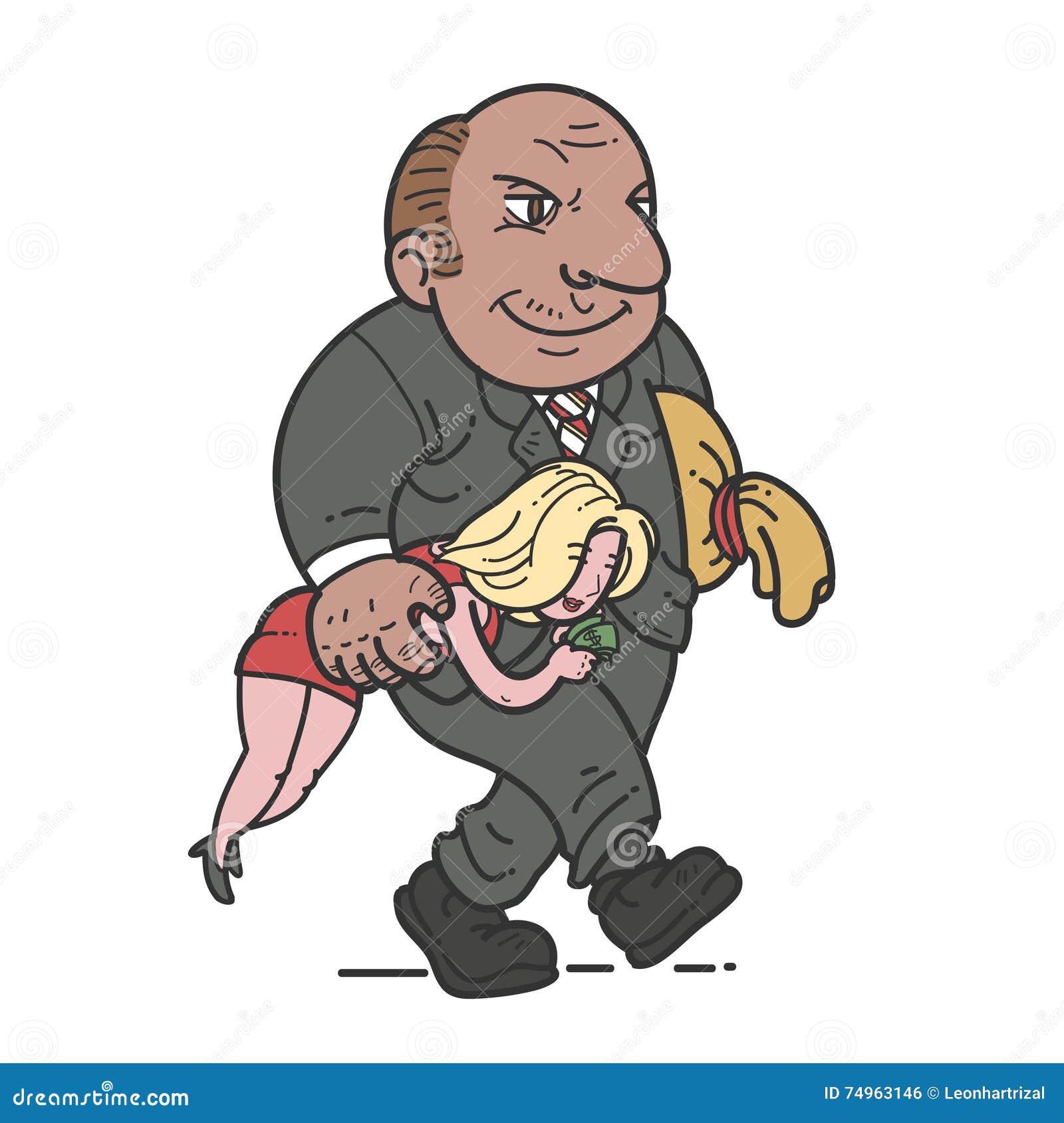 Hombre codicioso ilustración del vector. Ilustración de vector - 74963146