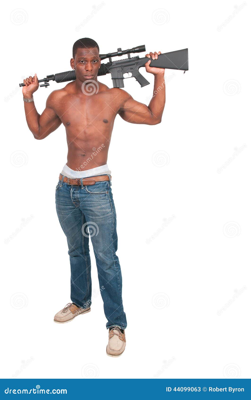 Hombre Con El Rifle De Asalto Imagen de archivo - Imagen de mercenario ...