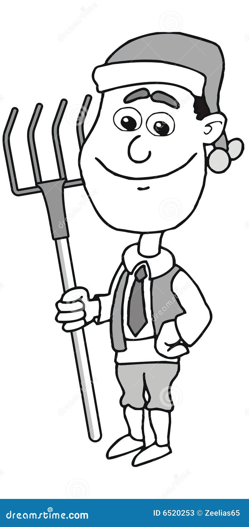 Hombre Con La Fork De La Echada Ilustración del Vector - Ilustración de ...