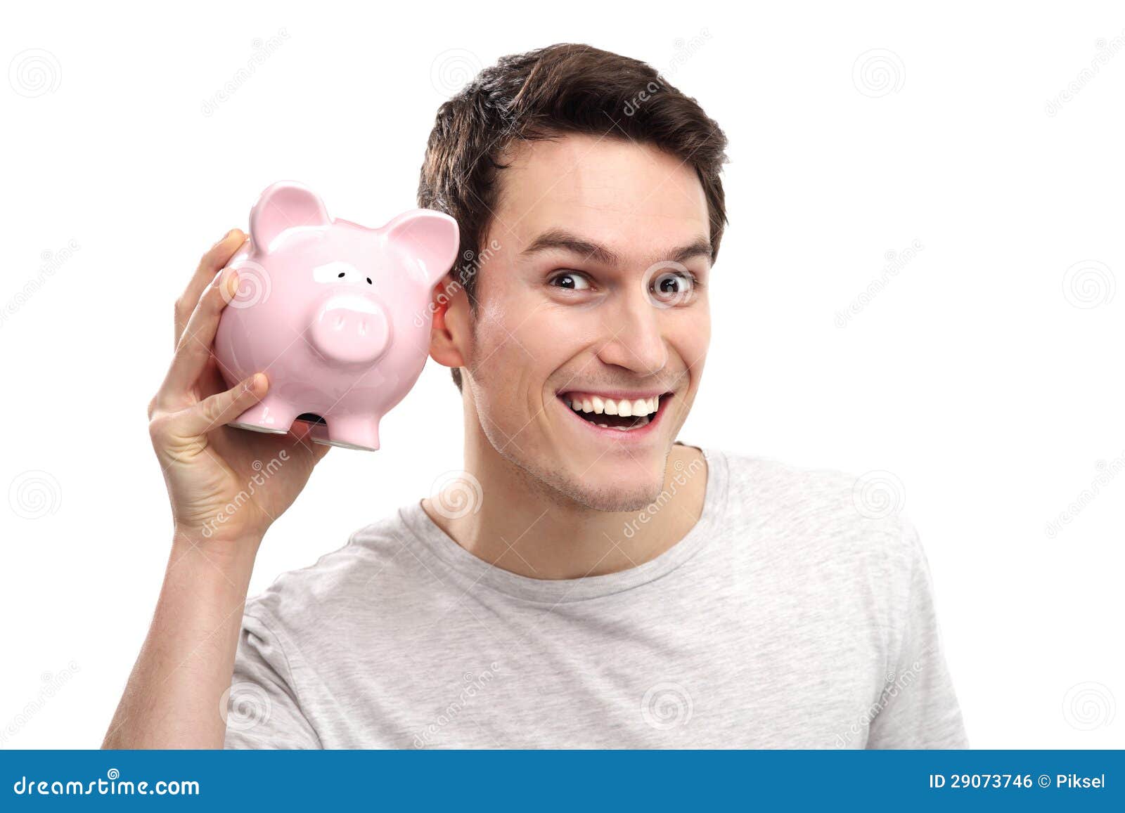 Hombre con la hucha foto de archivo. Imagen de guarro - 29073746