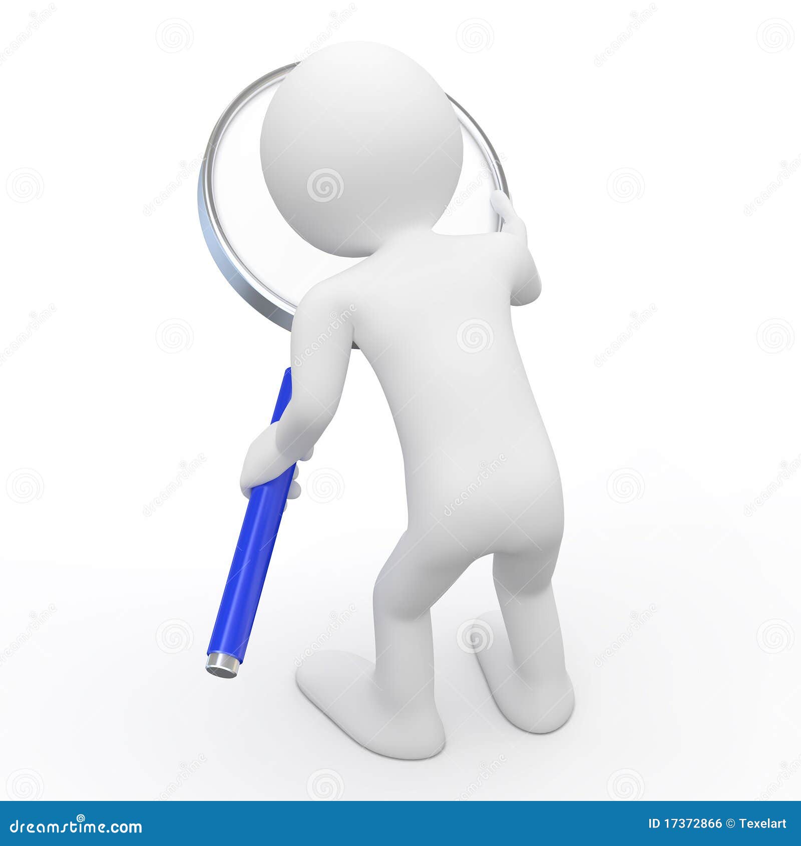 Hombre con la lupa grande stock de ilustración. Ilustración de mirada ...