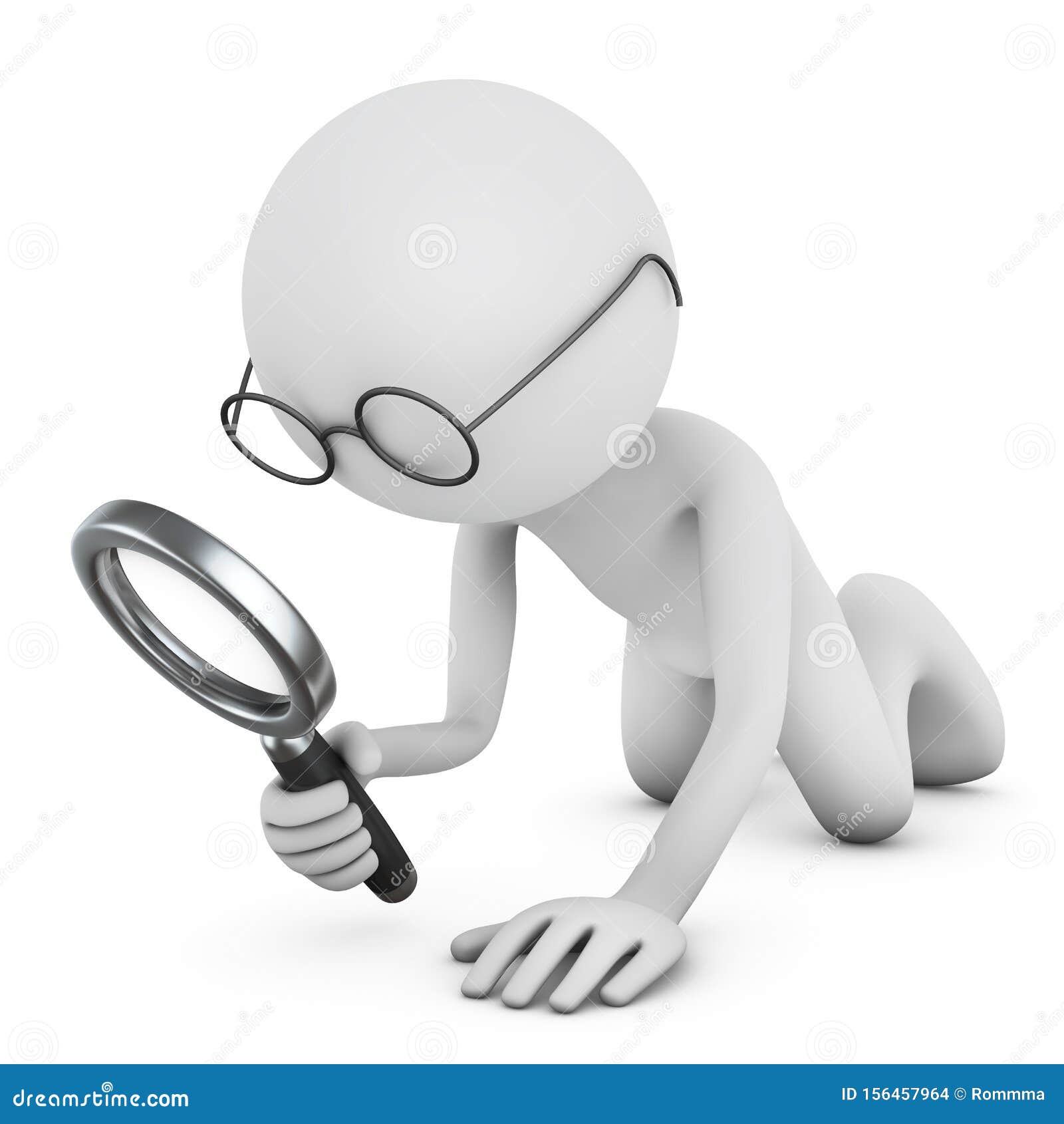 Hombre con lupa stock de ilustración. Ilustración de concepto - 156457964