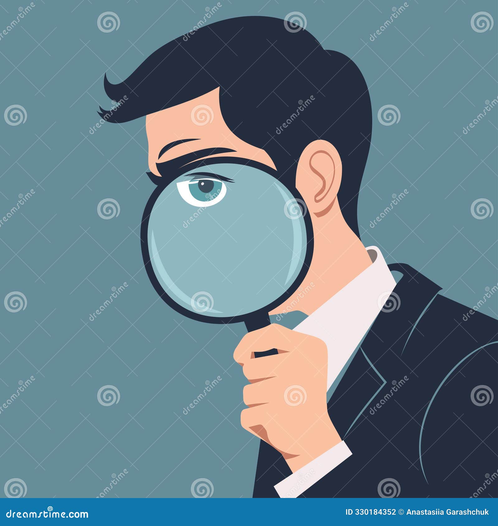 Hombre Con Lupa. Ilustración Vectorial Ilustración del Vector ...