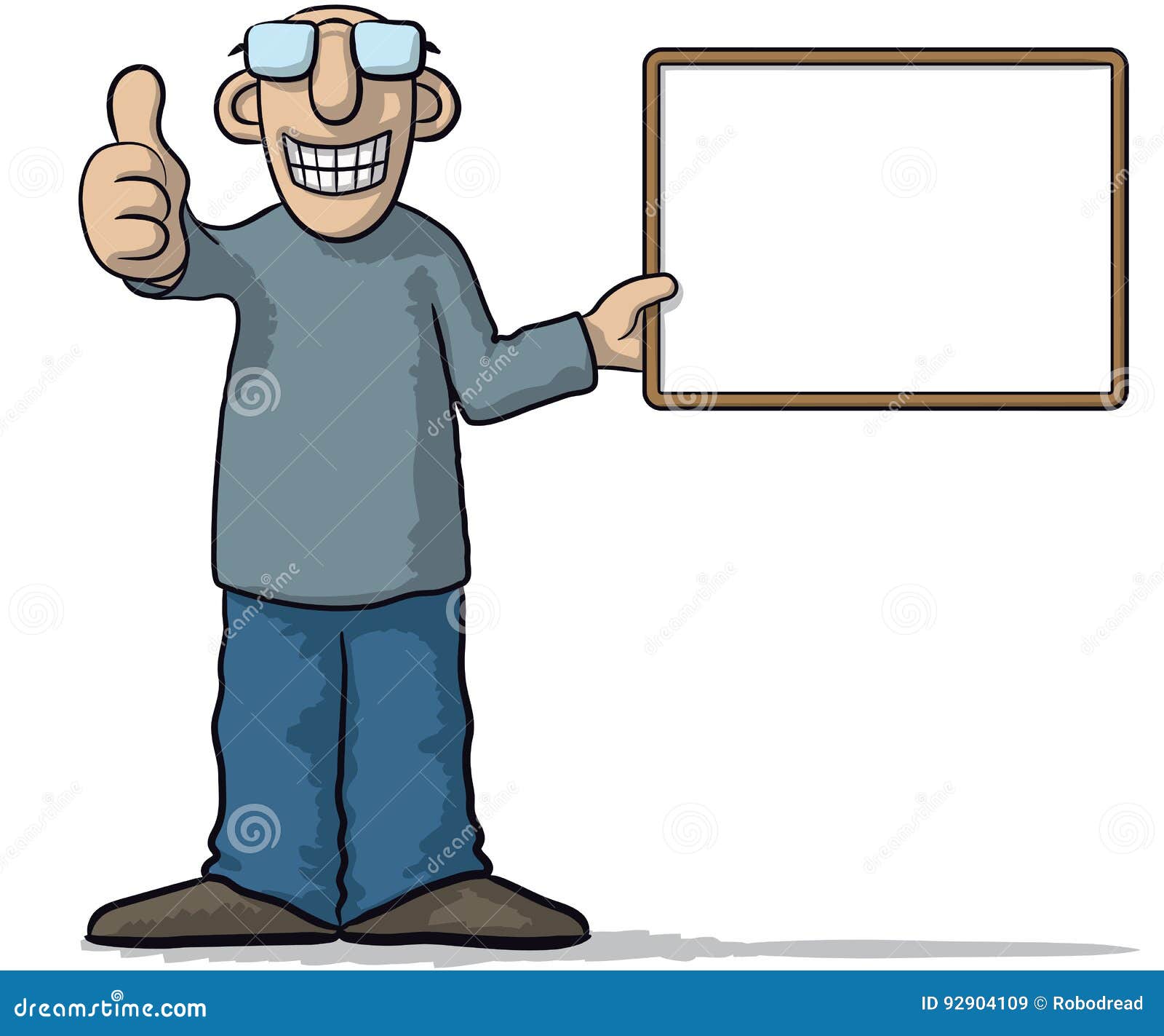 Hombre con un letrero ilustración del vector. Ilustración de correcto ...