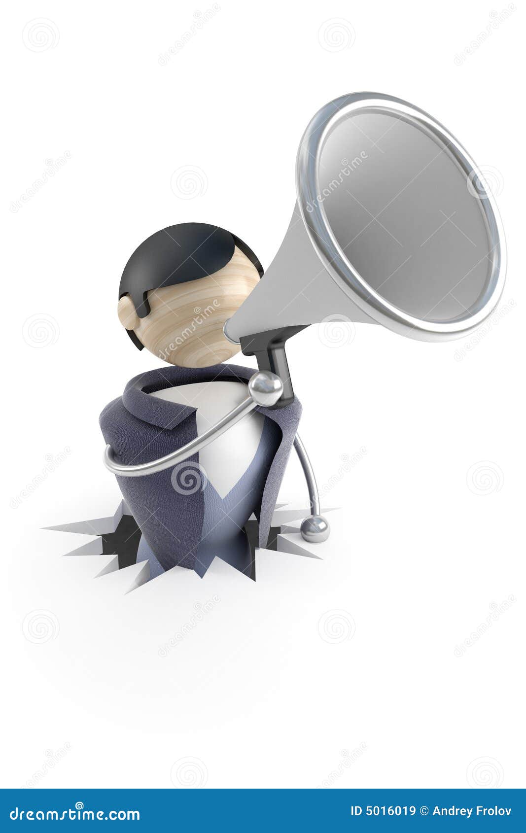 Hombre con un megáfono stock de ilustración. Ilustración de negocios ...