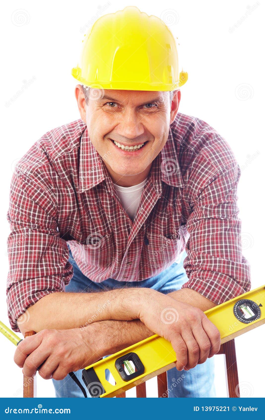 Hombre-constructor Hermoso Sonriente Imagen de archivo - Imagen de ...