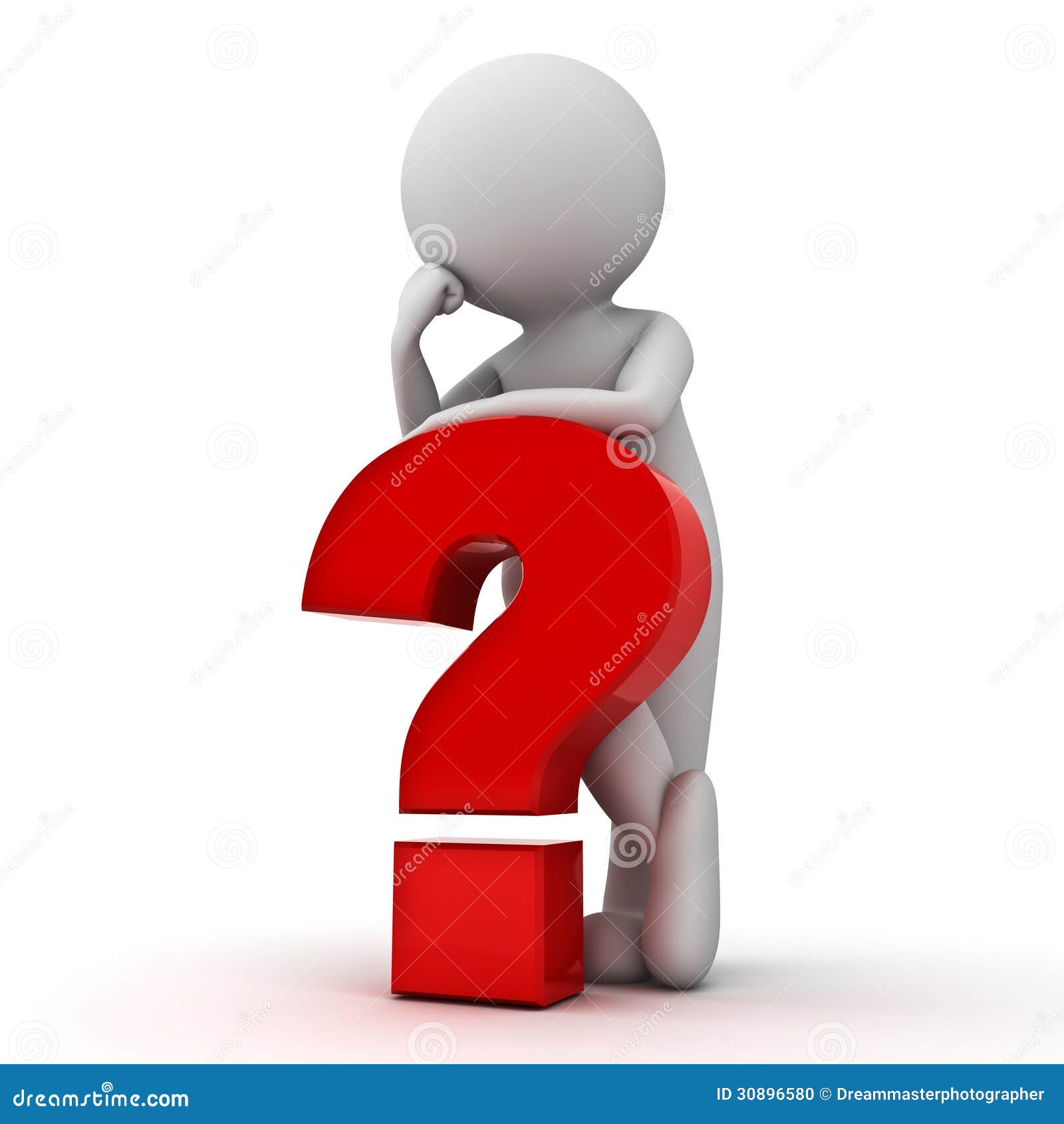 Hombre 3D Con El Signo De Interrogación Rojo Foto de archivo - Imagen ...