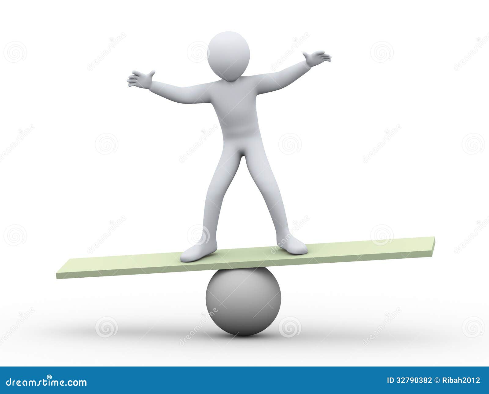 Hombre 3d Que Equilibra En Bola Stock de ilustración - Ilustración de ...