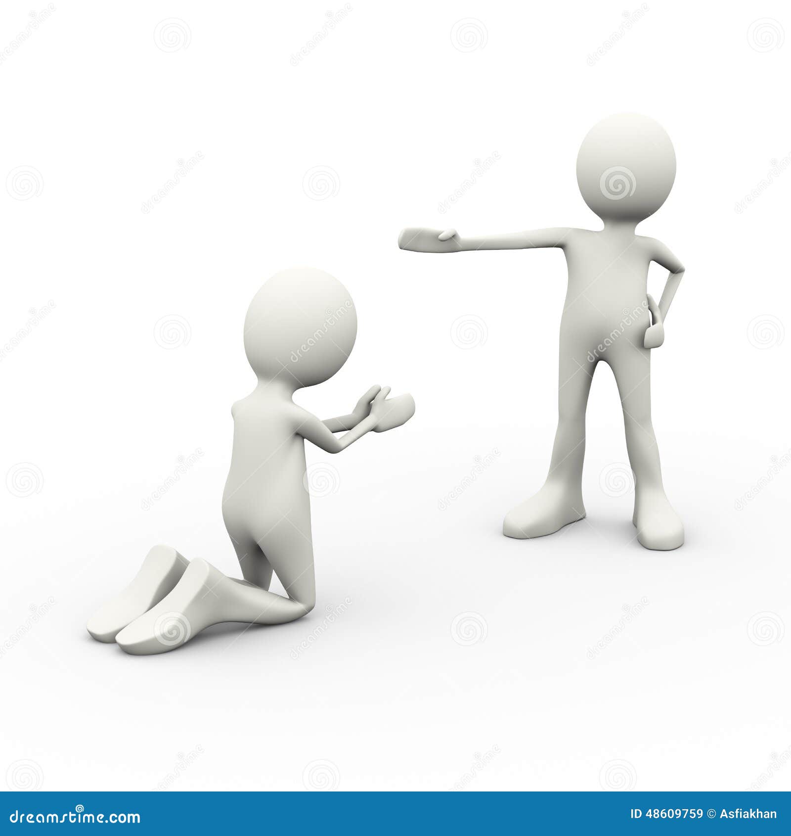 Hombre 3d que pide su jefe stock de ilustración. Ilustración de ...