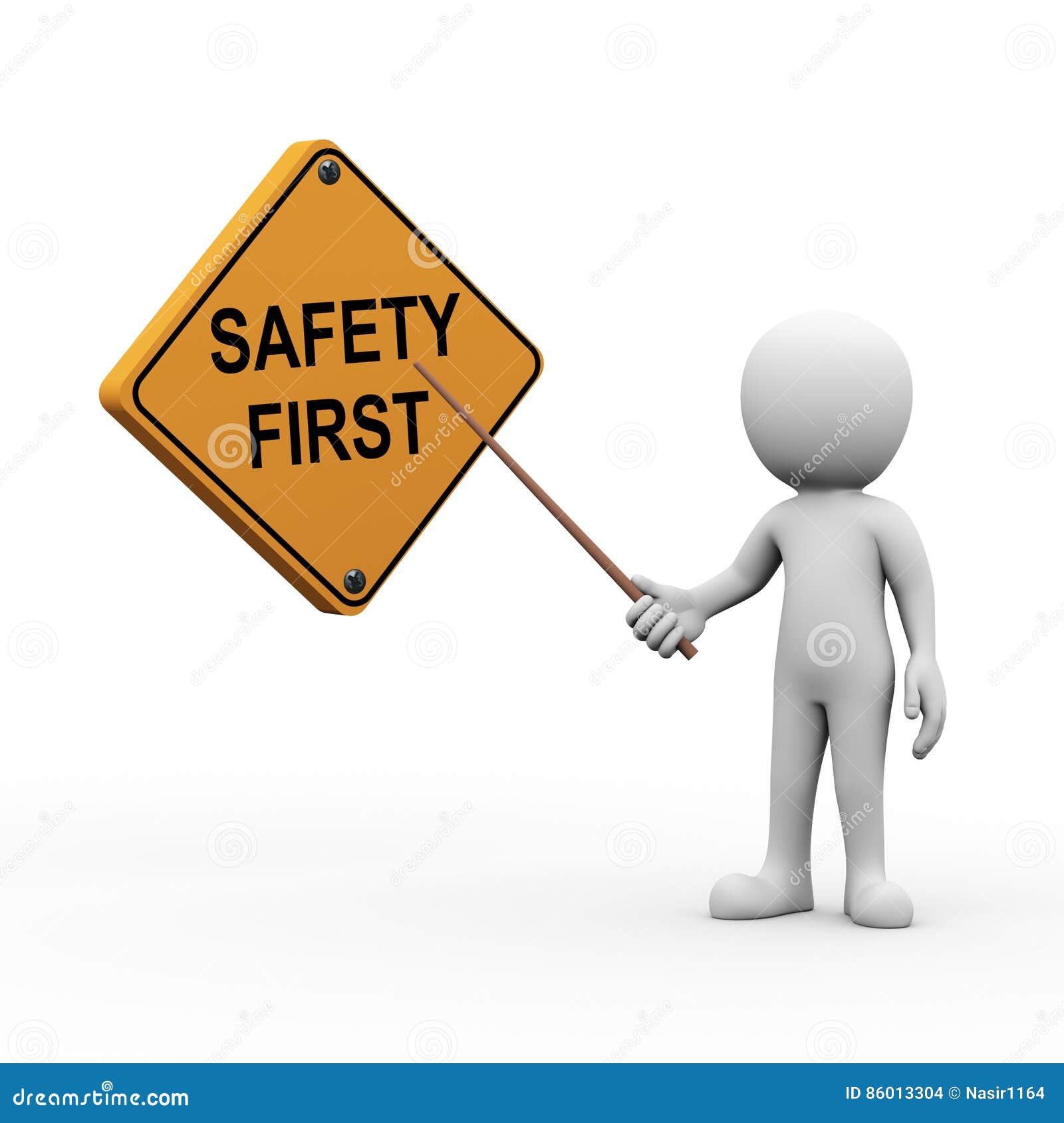 Hombre 3d Que Presenta Explicando La Seguridad Primero Stock de ...