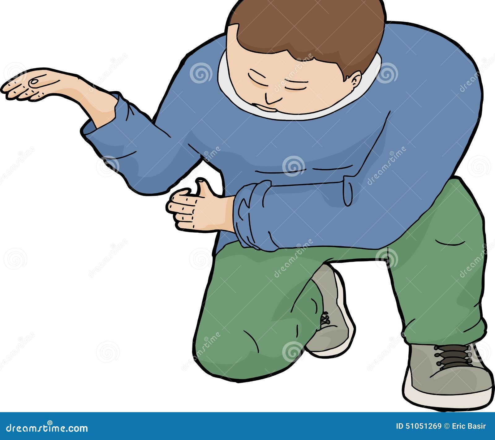 Hombre De Arrodillamiento Aislado Stock de ilustración - Ilustración de ...