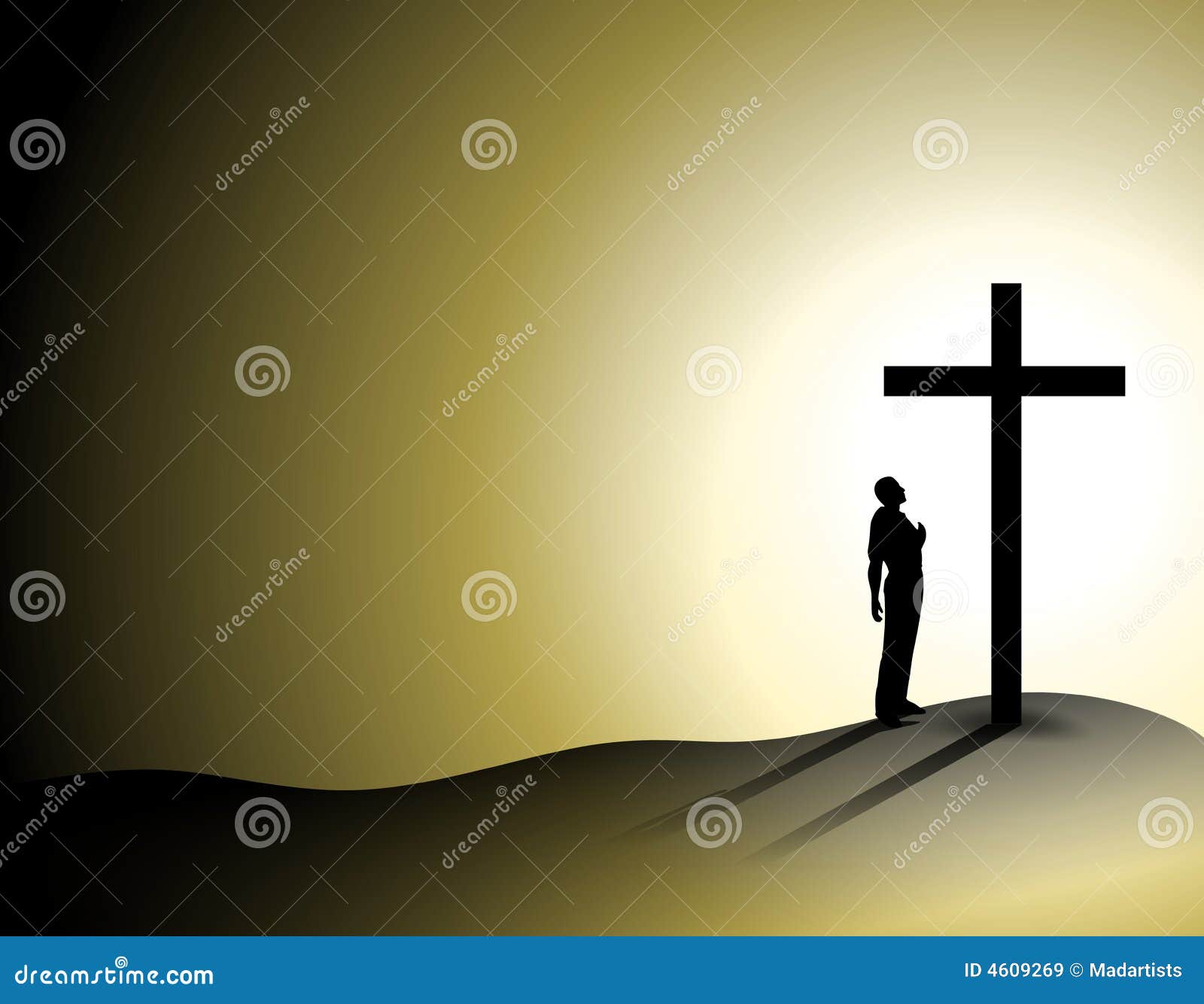 Hombre De Fe Solamente Con La Cruz Stock de ilustración - Ilustración ...