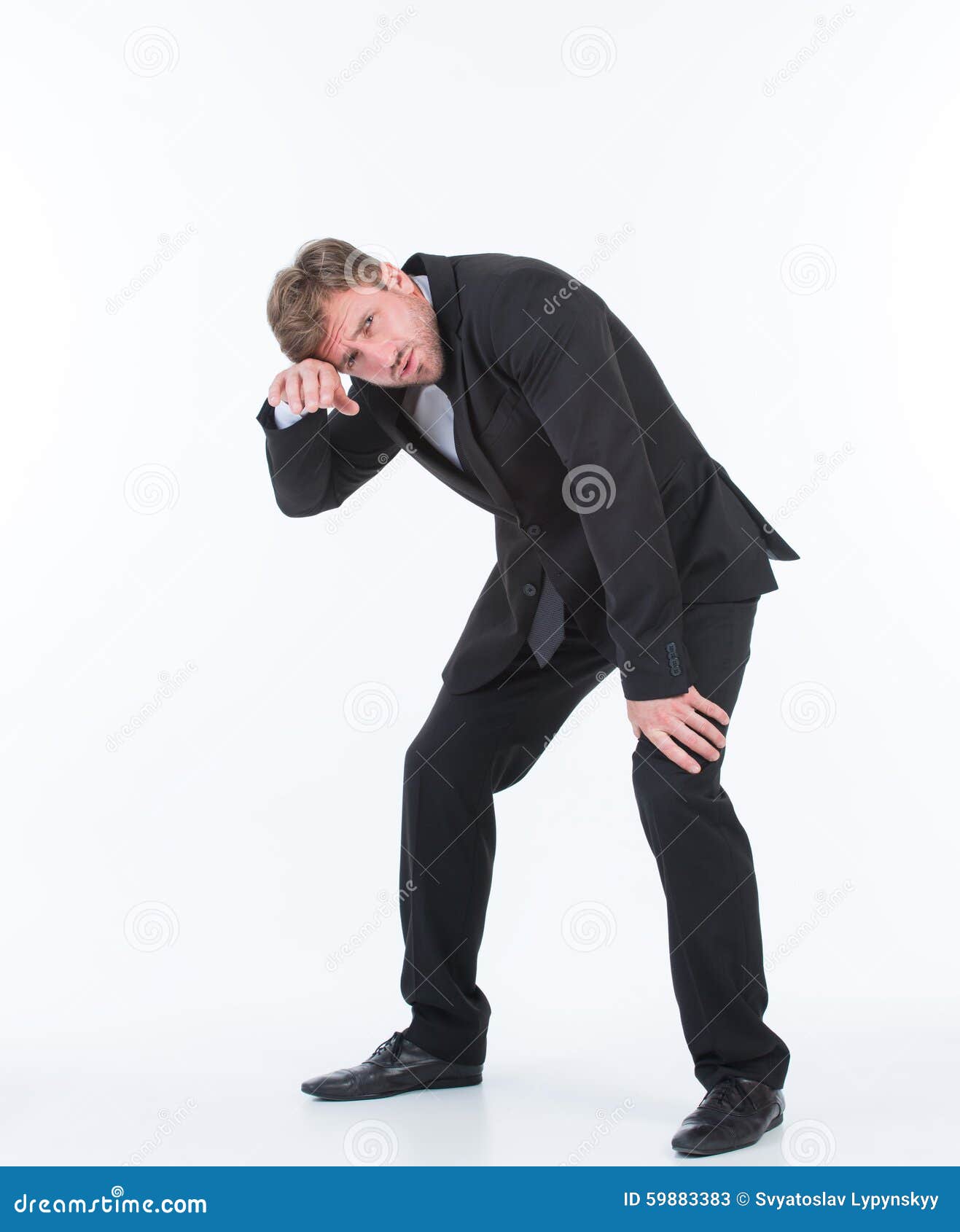 Hombre de negocios agotado imagen de archivo. Imagen de hombre - 59883383