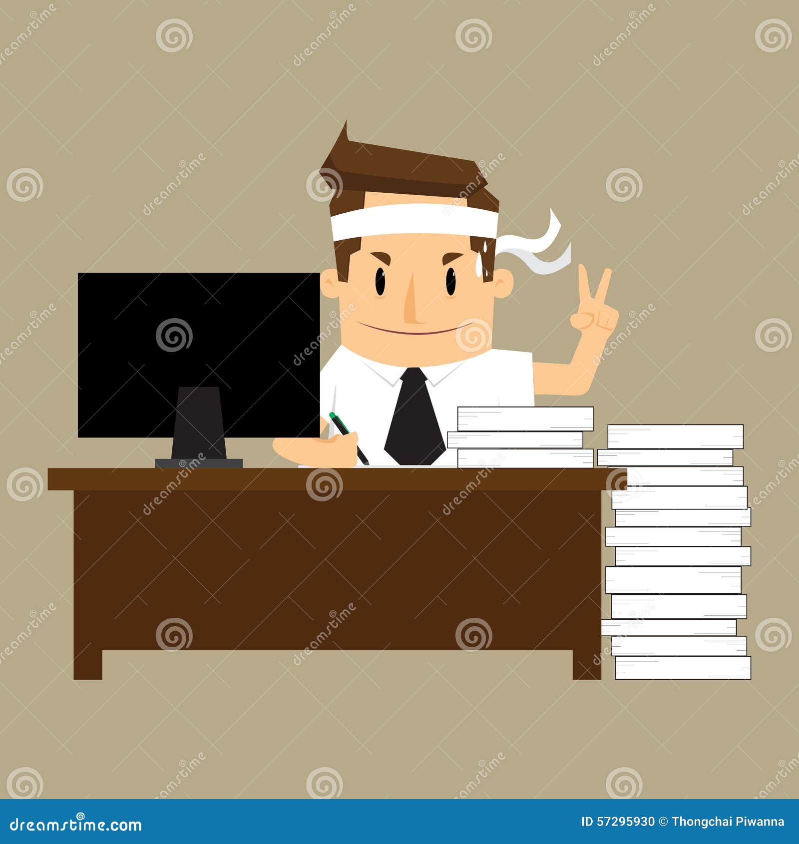 Hombre De Negocios Hard Working Ilustración del Vector - Ilustración de ...