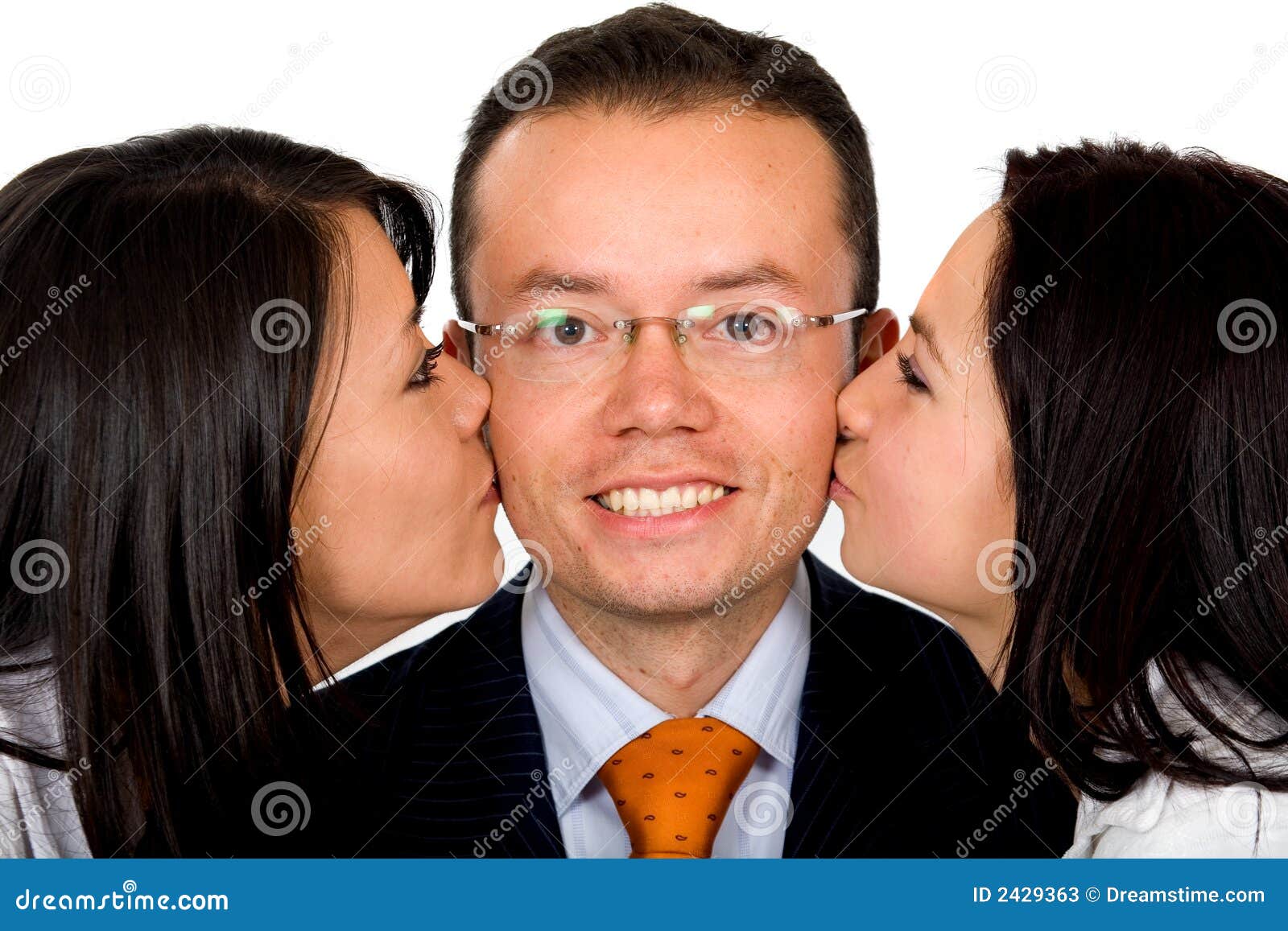 Hombre De Negocios Que Es Besado Imagen de archivo - Imagen de fiel ...