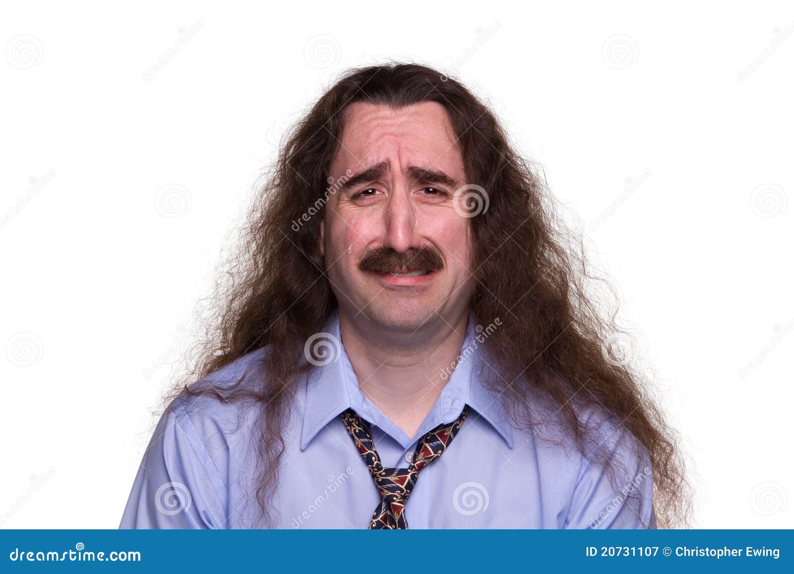 Hombre De Pelo Largo Crying1 Imagen de archivo - Imagen de doloroso ...