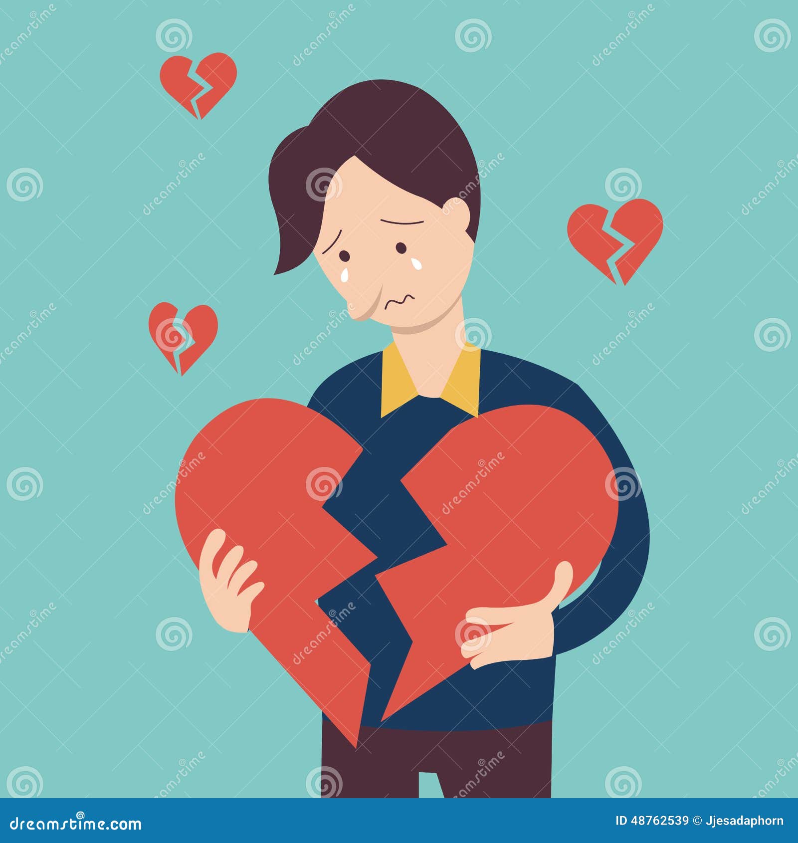 Hombre Del Corazón Quebrado Ilustración del Vector - Ilustración de ...