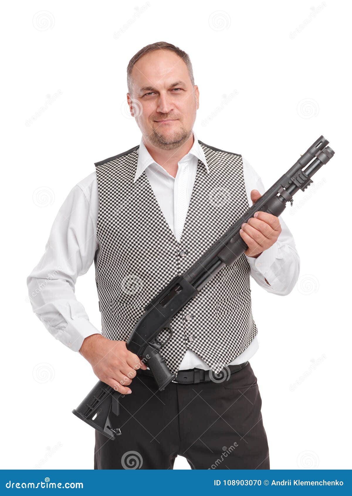 Hombre Elegante Con El Rifle Foto de archivo - Imagen de equipo, hombre ...