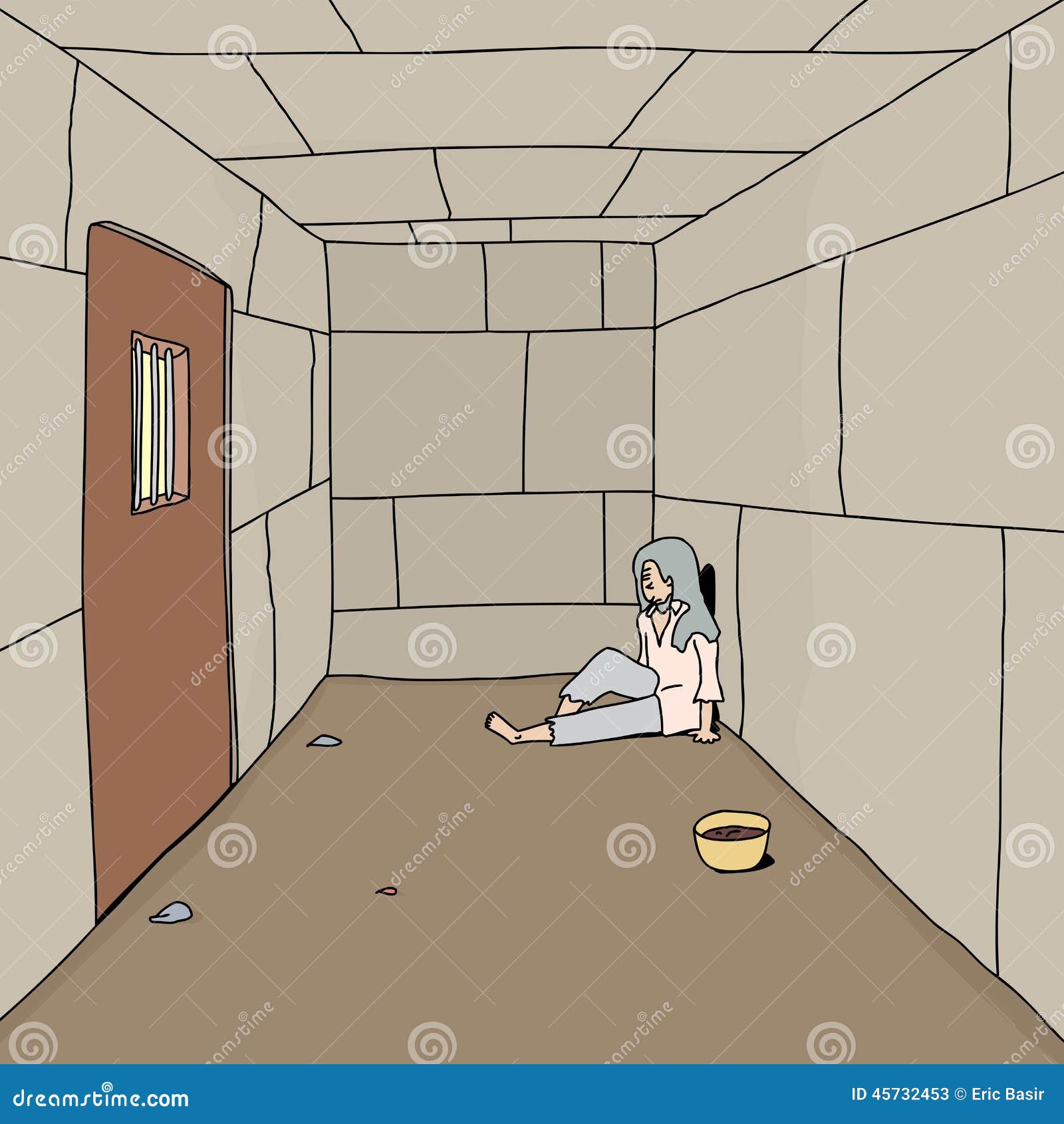 Hombre en cárcel ilustración del vector. Ilustración de presionado ...