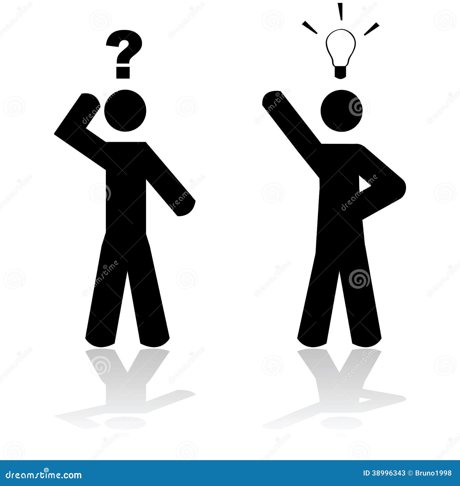 Hombre En Duda Y Otro Con Una Idea Ilustración del Vector - Ilustración ...