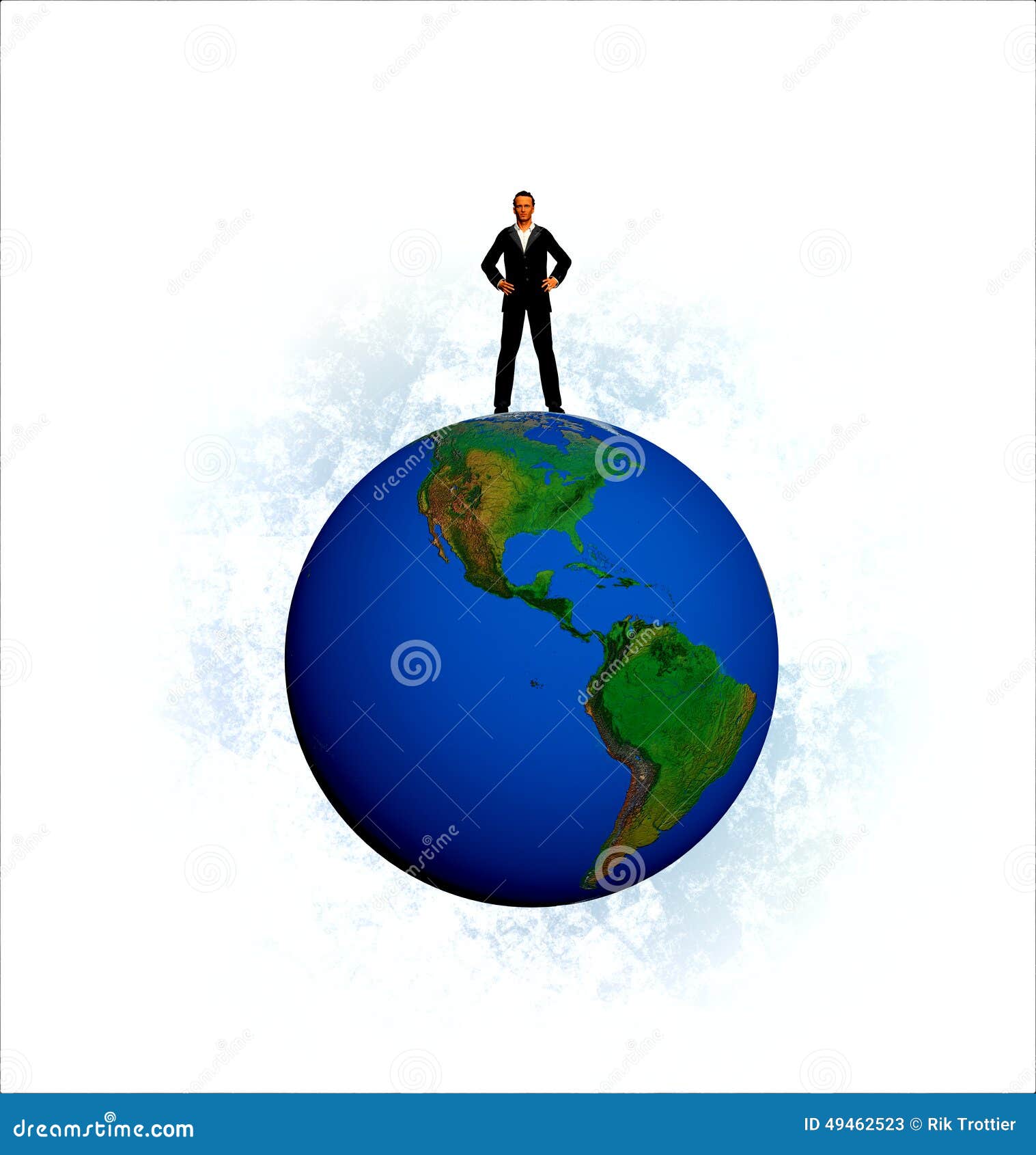 Hombre en el mundo stock de ilustración. Ilustración de confidente ...