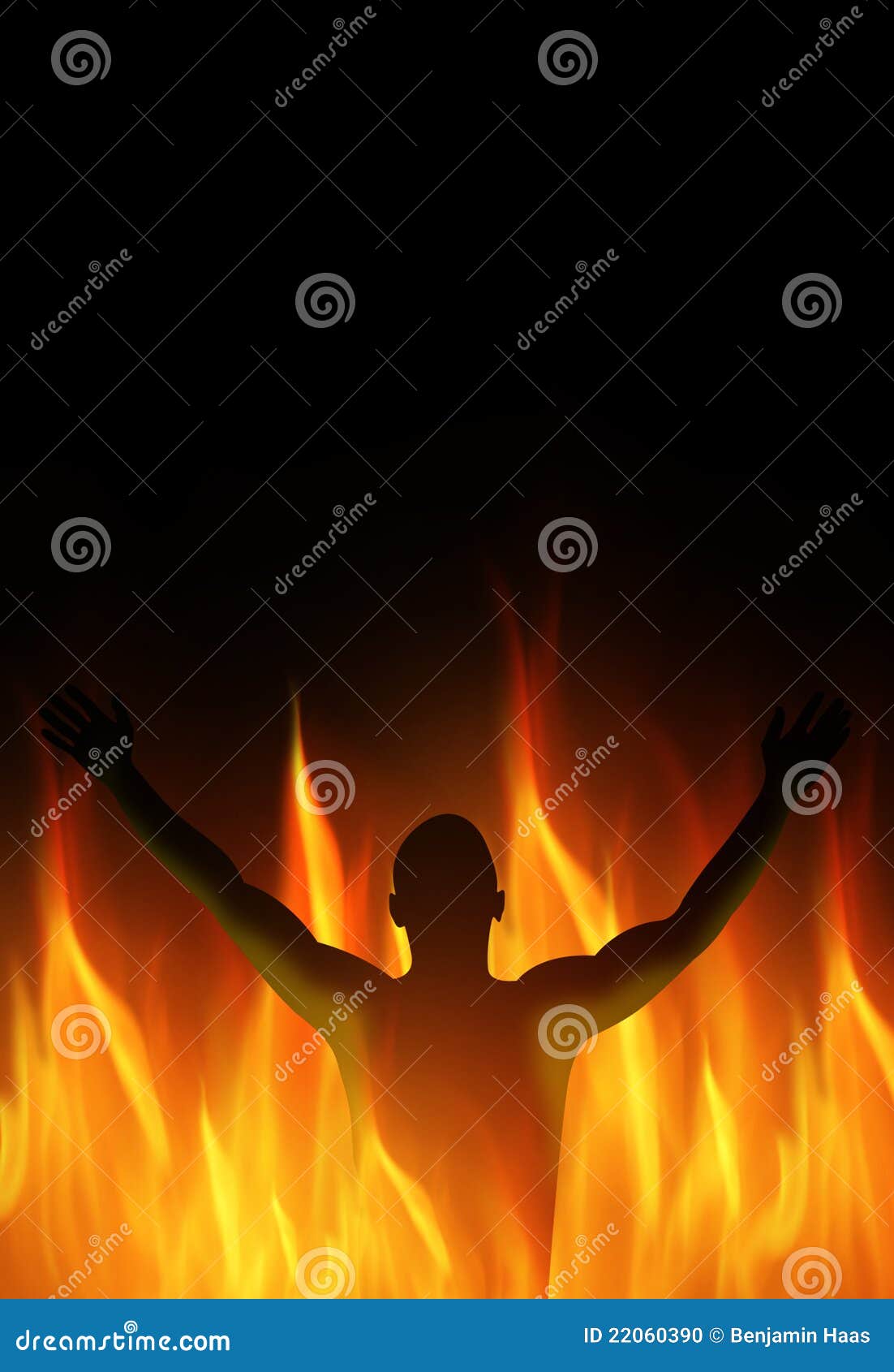 Hombre en infierno stock de ilustración. Ilustración de humano - 22060390