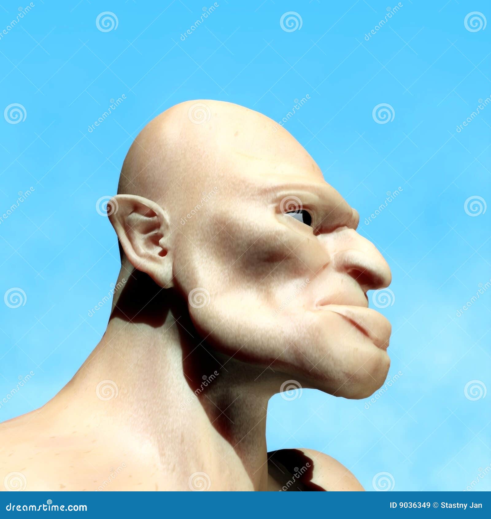 Hombre feo stock de ilustración. Ilustración de perfil - 9036349