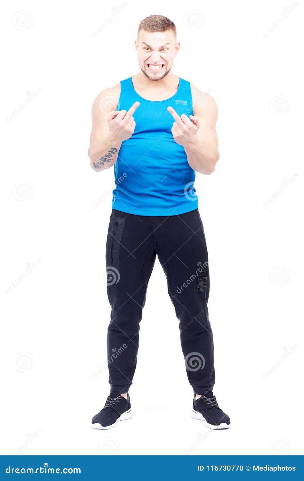 Hombre Grosero Que Da El Dedo Medio Foto de archivo - Imagen de joven ...