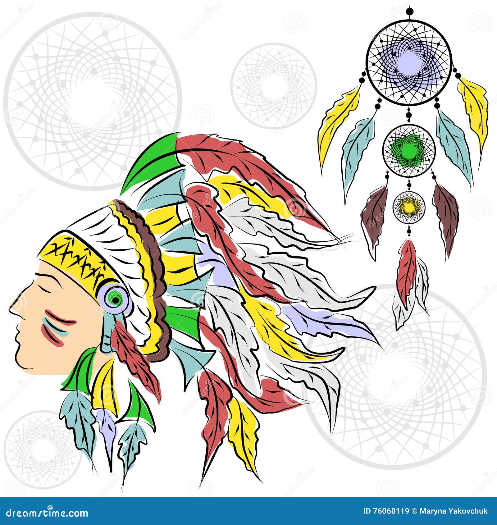 Hombre indio rojo ilustración del vector. Ilustración de america - 76060119