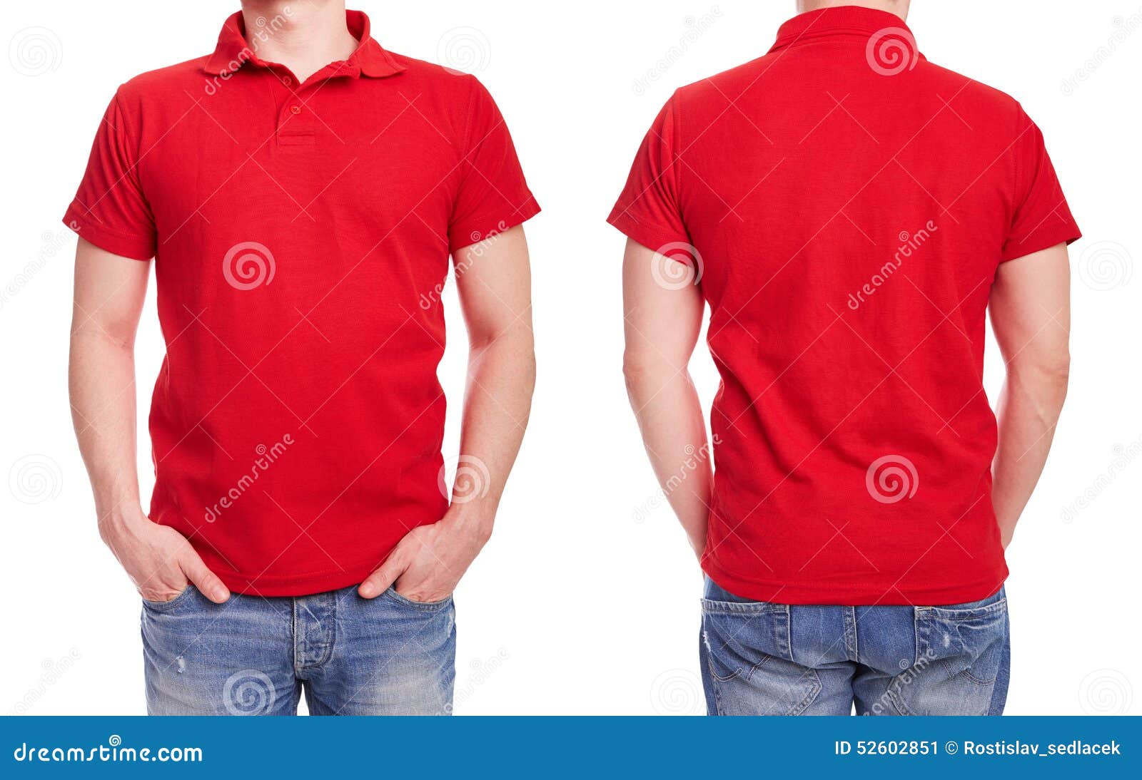 Hombre Joven Con El Polo Rojo Imagen de archivo - Imagen de frente ...