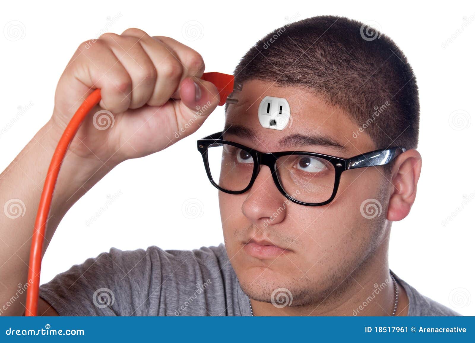 Hombre joven desenchufado imagen de archivo. Imagen de aislado - 18517961