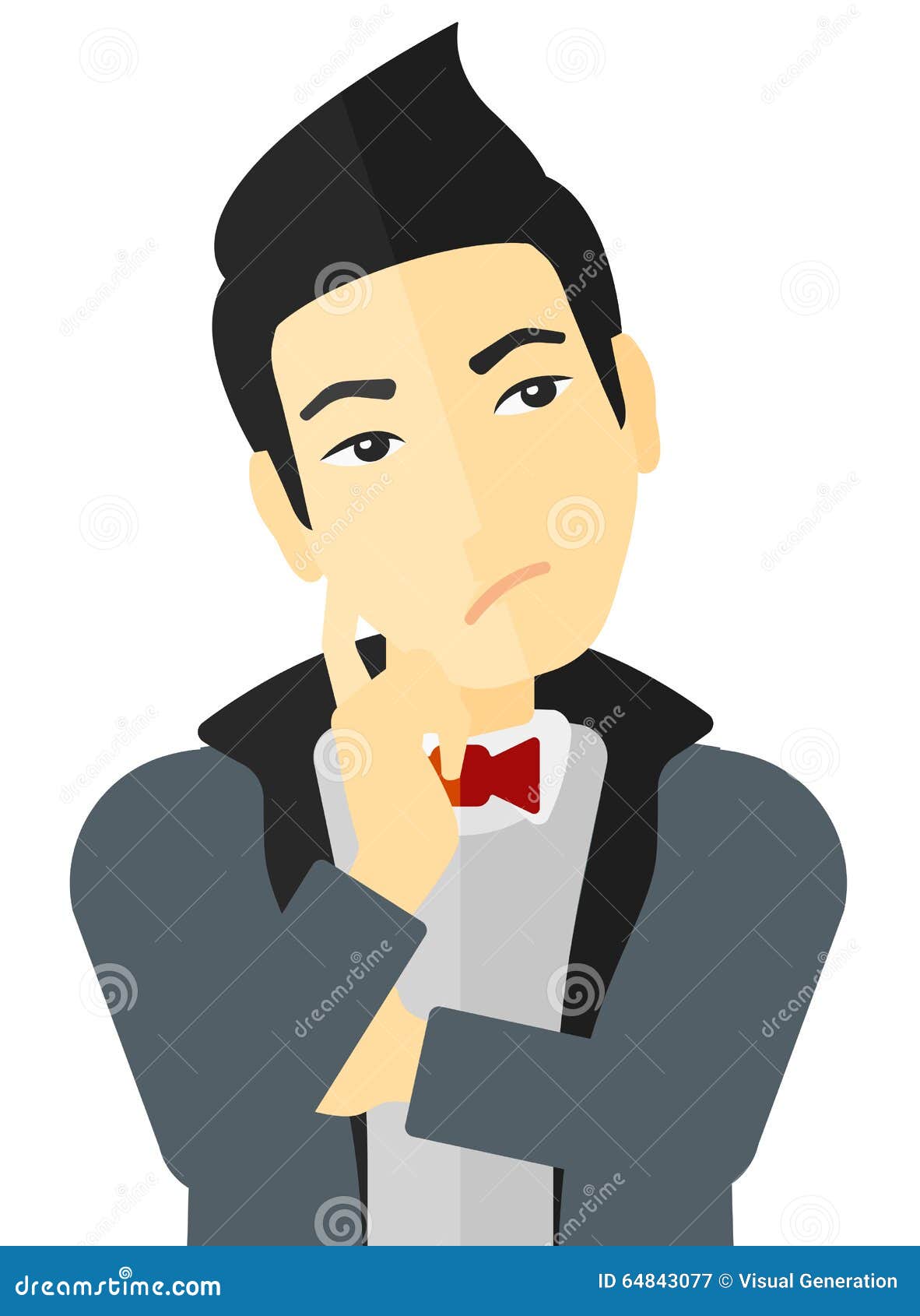 Hombre joven dudoso ilustración del vector. Ilustración de etnicidad ...