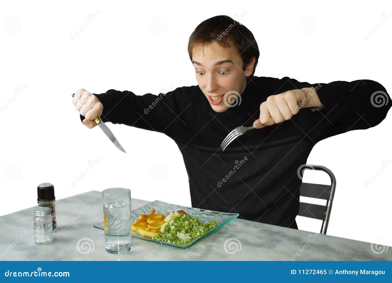 Hombre Joven Hambriento Preparado Imagen de archivo - Imagen de ...