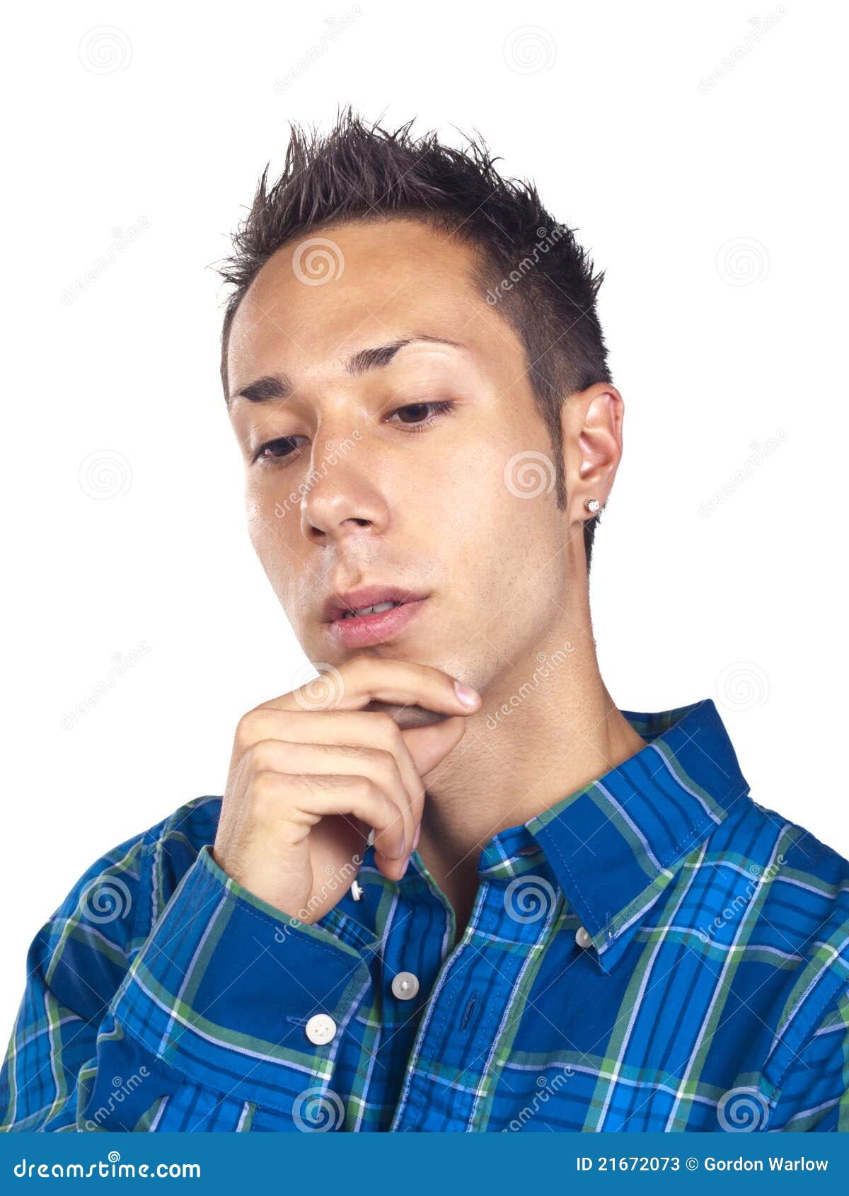 Hombre Joven Que Reflexiona Imagen de archivo - Imagen de pista, ojos ...