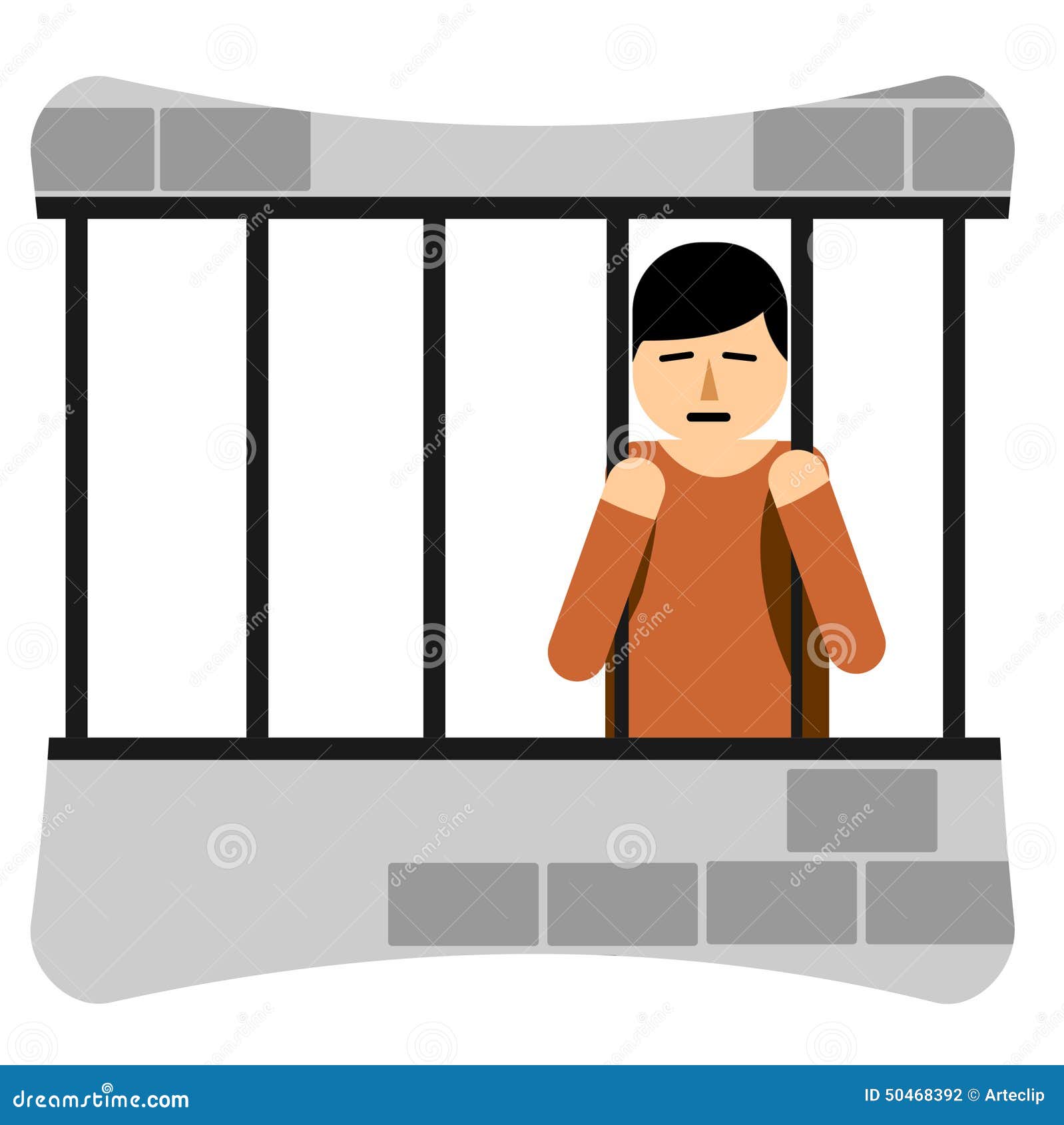 Hombre Joven Triste En Cárcel Ilustración del Vector - Ilustración de ...