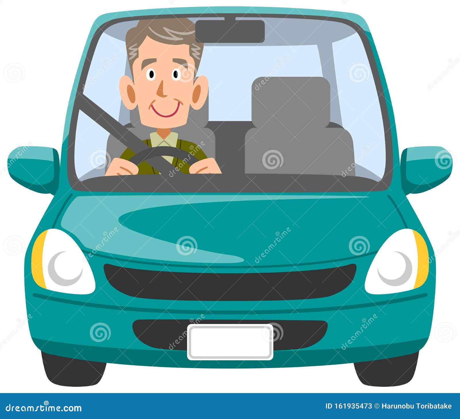Hombre Maduro Conduciendo Un Auto Ilustración Del Vector Ilustración De Transporte Conducir