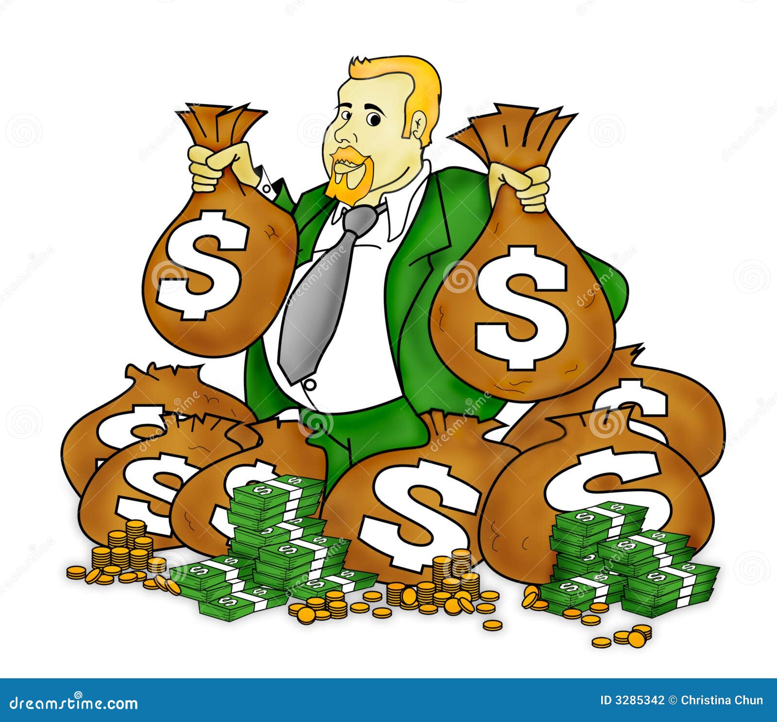 Hombre muy rico stock de ilustración. Ilustración de abundancia - 3285342