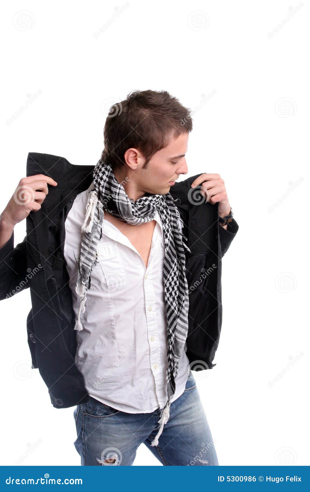 Hombre Ocasional Joven, Vistiendo Capa Foto de archivo - Imagen de ...