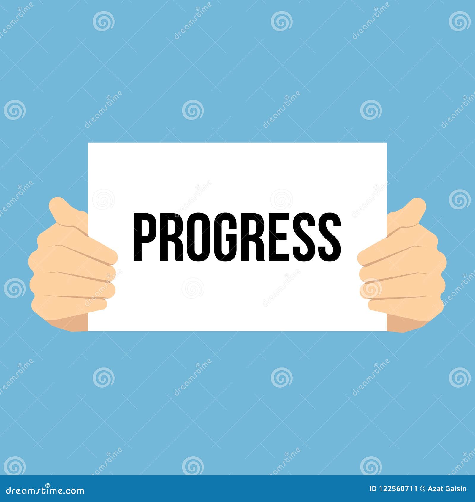 Hombre Que Muestra El Texto De Papel Del PROGRESO Ilustración del ...